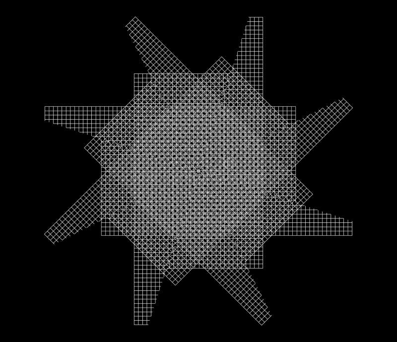 Mirrored, Tweaked Irregular Grid, Mesh, Grating and Lattice Geometric ...