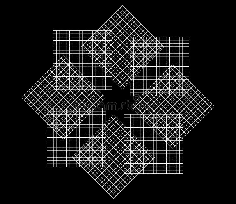 Mirrored, Tweaked Irregular Grid, Mesh, Grating and Lattice Geometric ...
