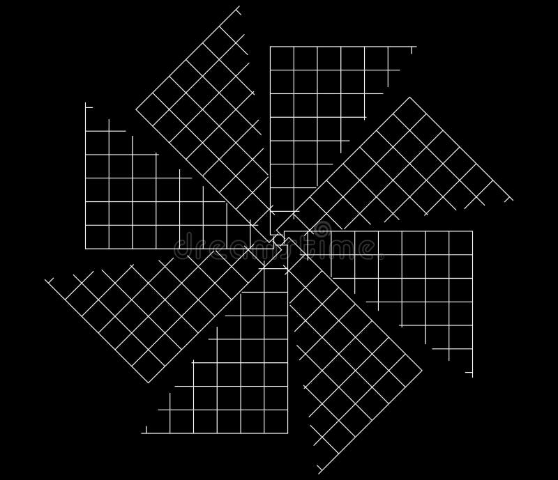 Mirrored, Tweaked Irregular Grid, Mesh, Grating and Lattice Geometric ...