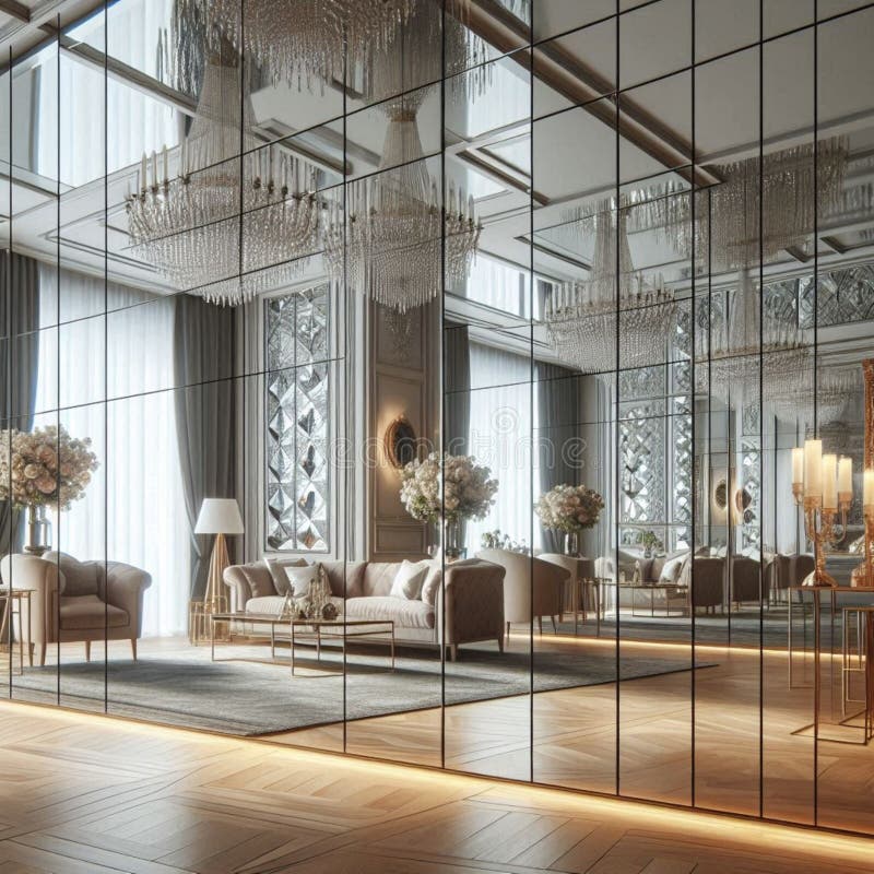 Mirrored Wall Panels stock illustration. Illustration of property ...