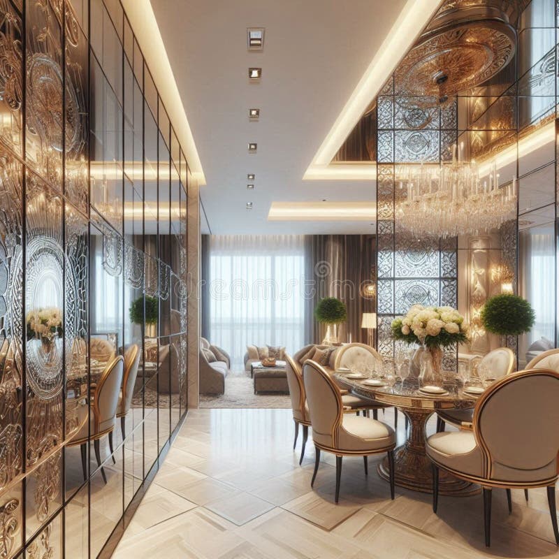 Mirrored Wall Panels stock illustration. Illustration of wood - 318386460