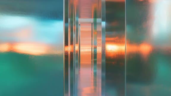 Mirrored Wall Texture with Reflected Light Patterns for Modern Design ...