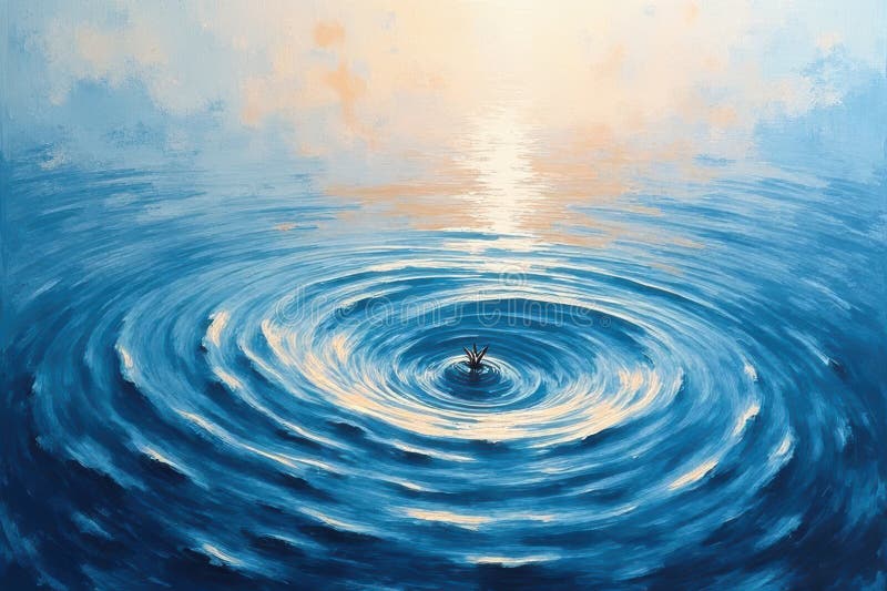 Mirrored Waves of Ripple Effect Stock Illustration - Illustration of ...