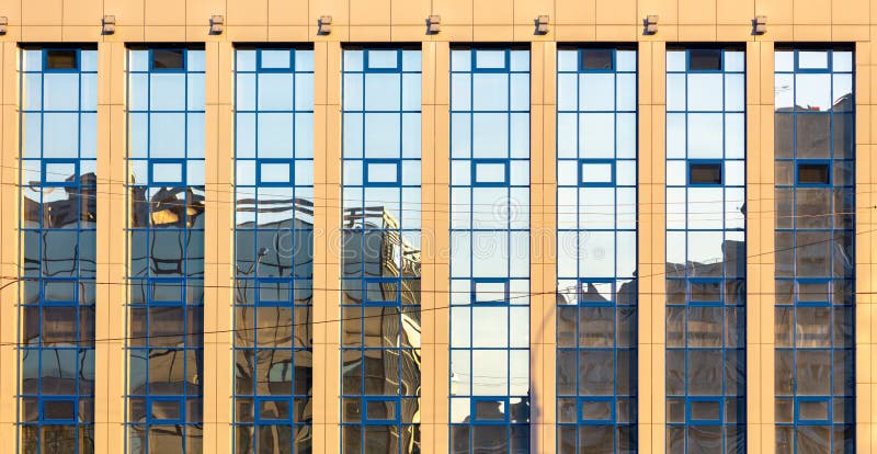 Mirrored Windows in the Building Stock Photo - Image of glass, exterior ...