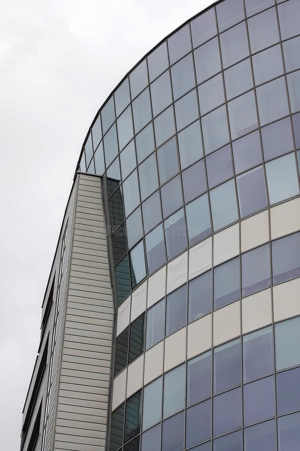 Mirrored Windows on a Tall Modern Building Stock Image - Image of ...