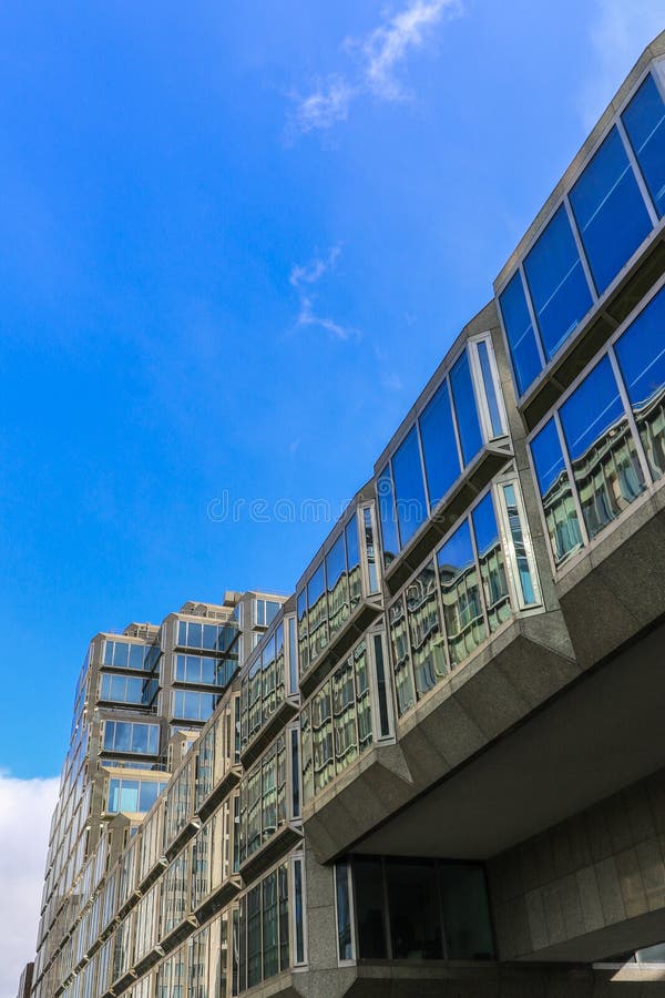 Mirroring Effect in the Windows of an Appartment Block Stock Photo ...