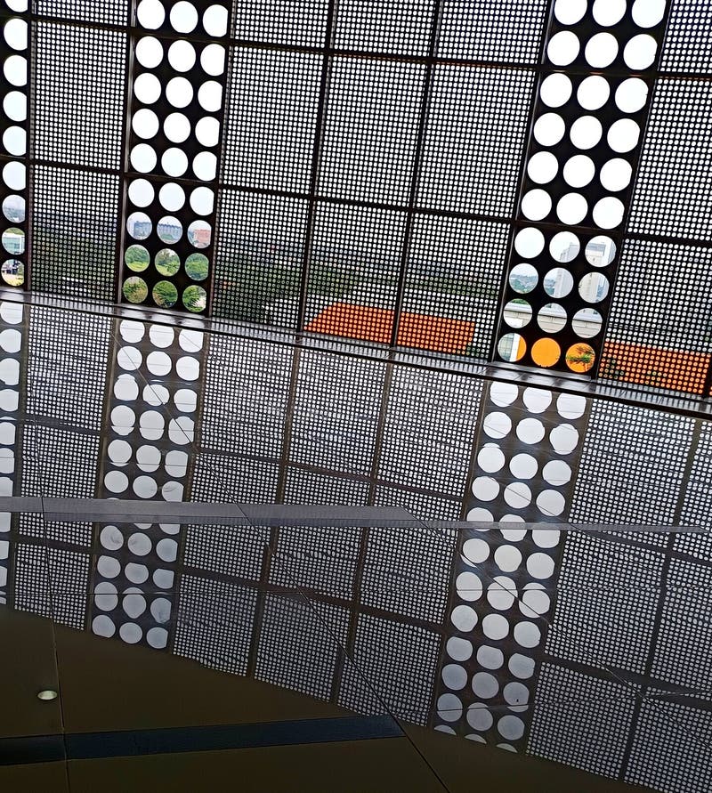 Mirroring on the Floor Futuristic Partition Stock Image - Image of ...