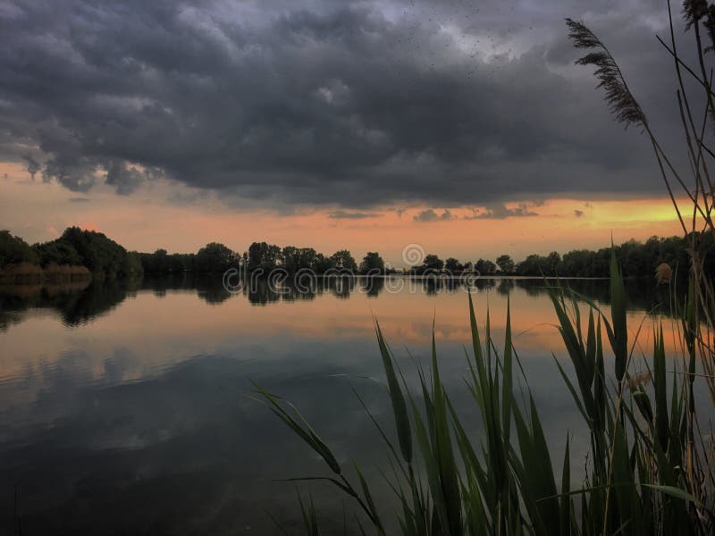 Mirroring the Landscape in the Water Stock Photo - Image of barrage ...