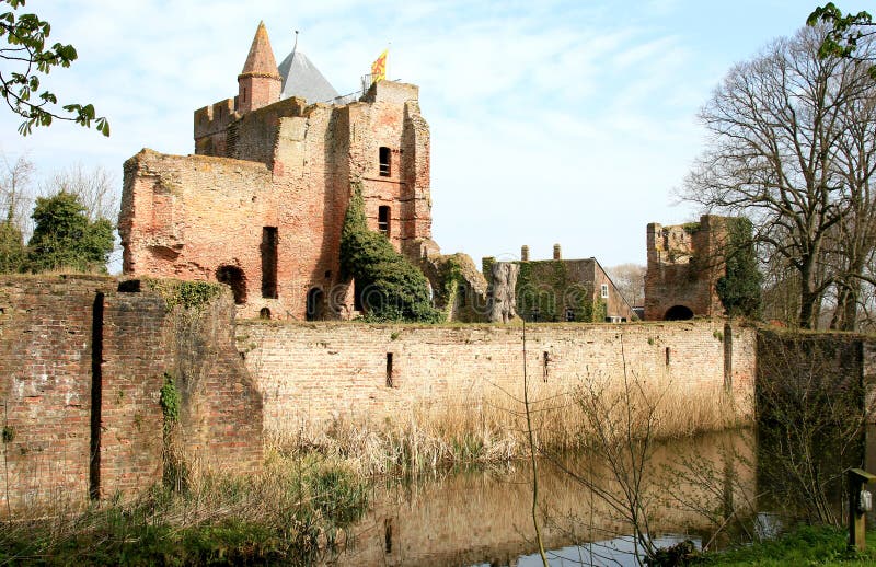 Mirroring Ruins of Dutch Brederode Castle Stock Image - Image of ...