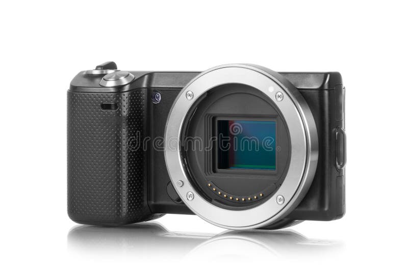 Mirrorless Camera without Lens Stock Image - Image of mirror, dslr ...