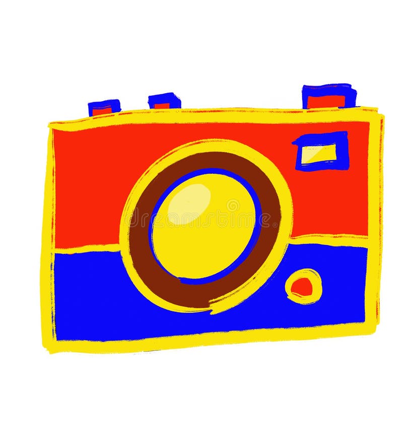 MIrrorless Compact Camera Primary Color Scheme Red Blue Yellow Object ...