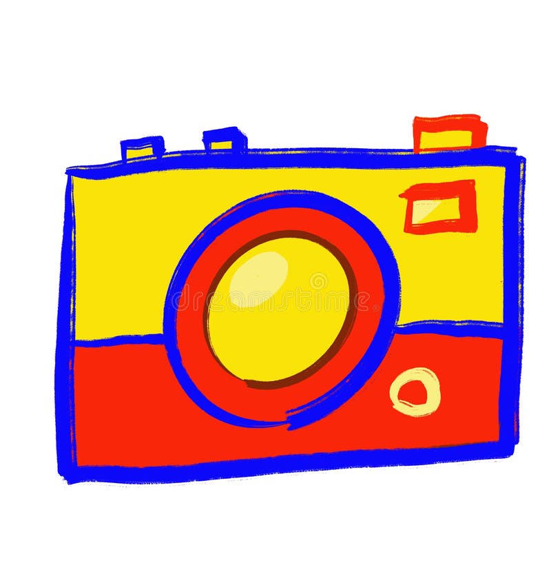 MIrrorless Compact Camera Primary Color Scheme Red Blue Yellow Object ...