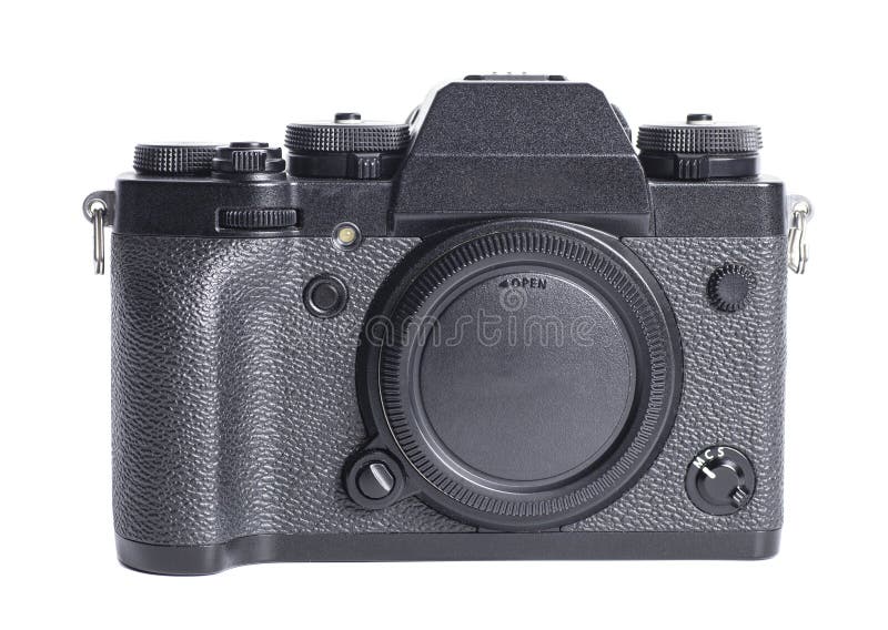 Mirrorless Digital Camera Top View Isolated on White Background Stock ...