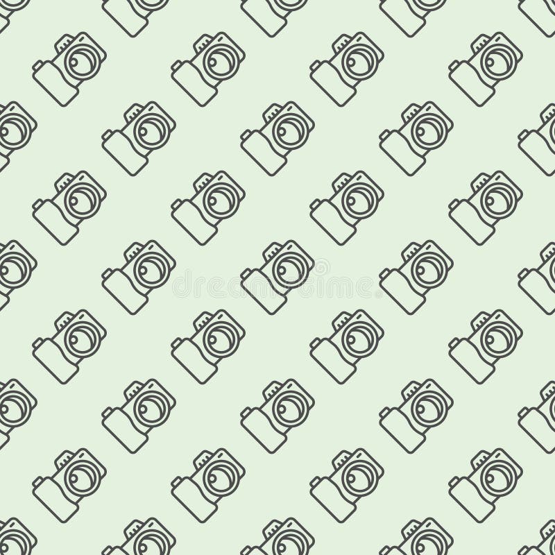Mirrorless Photo Camera Line Seamless Pattern, Eco Tourism Theme ...