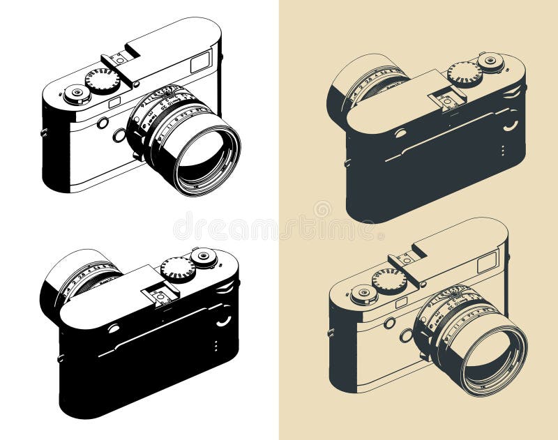 Mirrorless Rangefinder Camera Isometric Illustrations Stock Vector ...