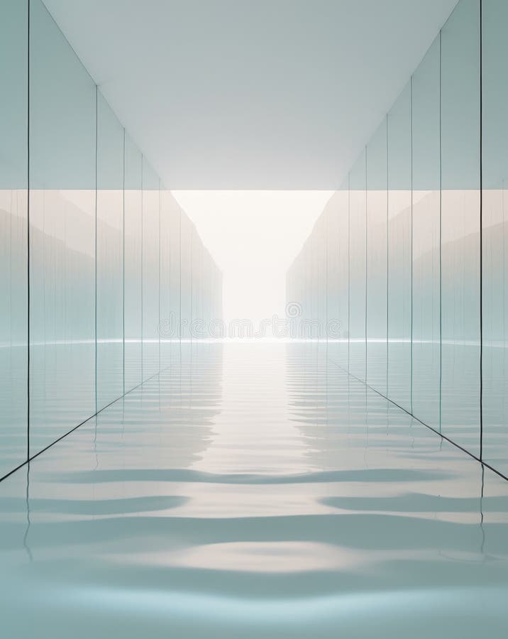 Mirrors Emulate a Flowing Crystal Clear River Reflecting Endless Stock ...