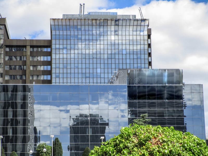 Mirrors modern building stock image. Image of steel, clouds - 53083195