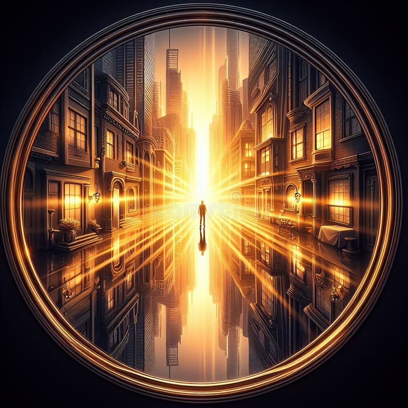 Mirrors Reflecting Sunlight or Artificial Light Source Stock Image ...