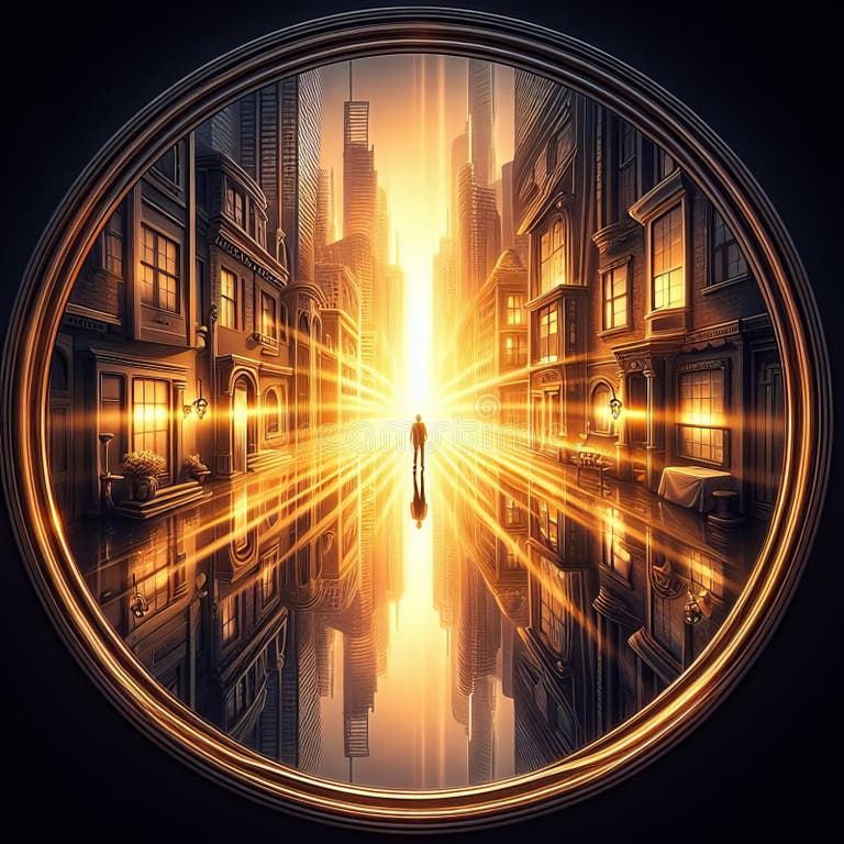 Mirrors Reflecting Sunlight or Artificial Light Source Stock Image ...