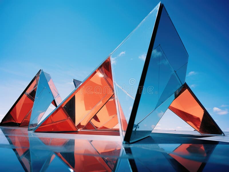 Mirrors on Reflective Surface Stock Image - Image of generated ...