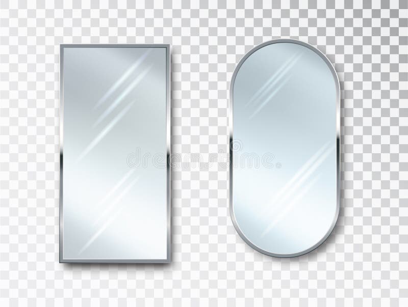 Mirrors Set Isolated. Metal Frames for Decor Stock Vector ...