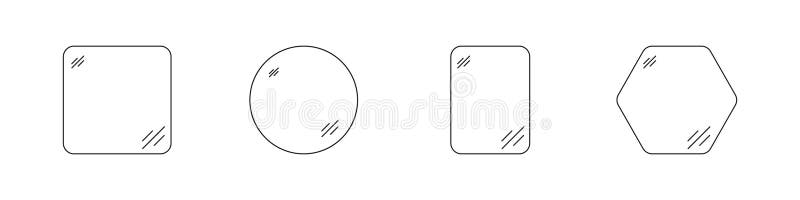 Mirrors Set Vector. Geometric Frame for Glass Vector. Mirror Icon ...