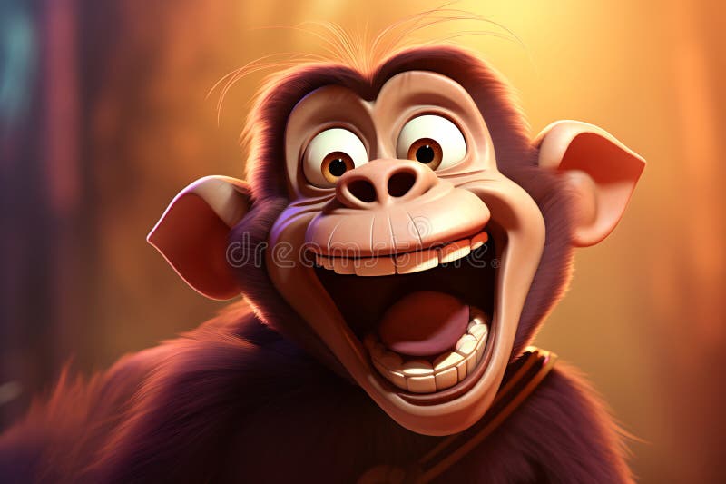 Mirthful Monkey in Jungle Clearing Stock Photo - Image of simian ...