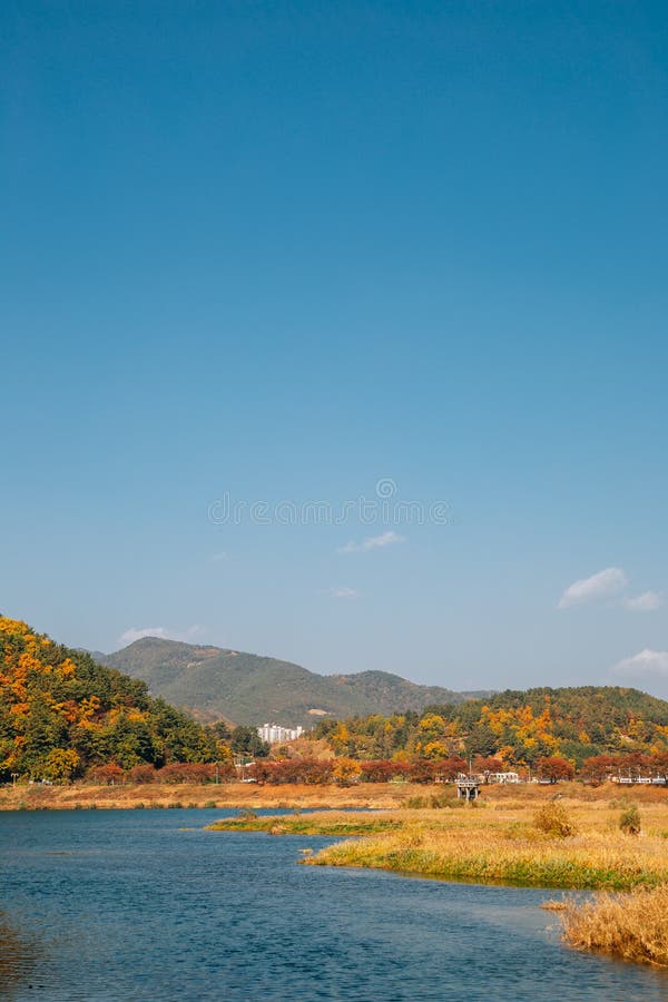 View of Miryang City from Moonlight Ssamji Park Observatory at Spring ...
