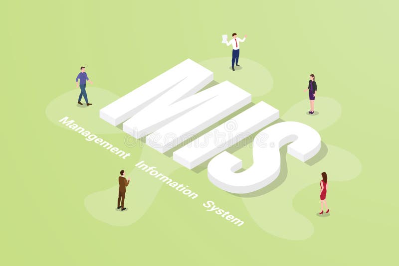 Mis Management Information System Big Text Word and People Around with ...