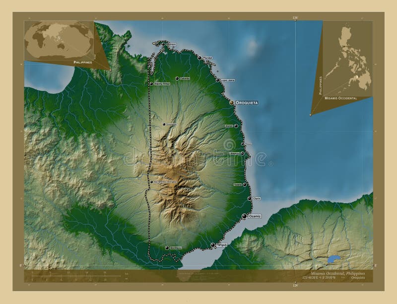 Misamis Occidental, Philippines. Physical. Labelled Points of Ci Stock ...