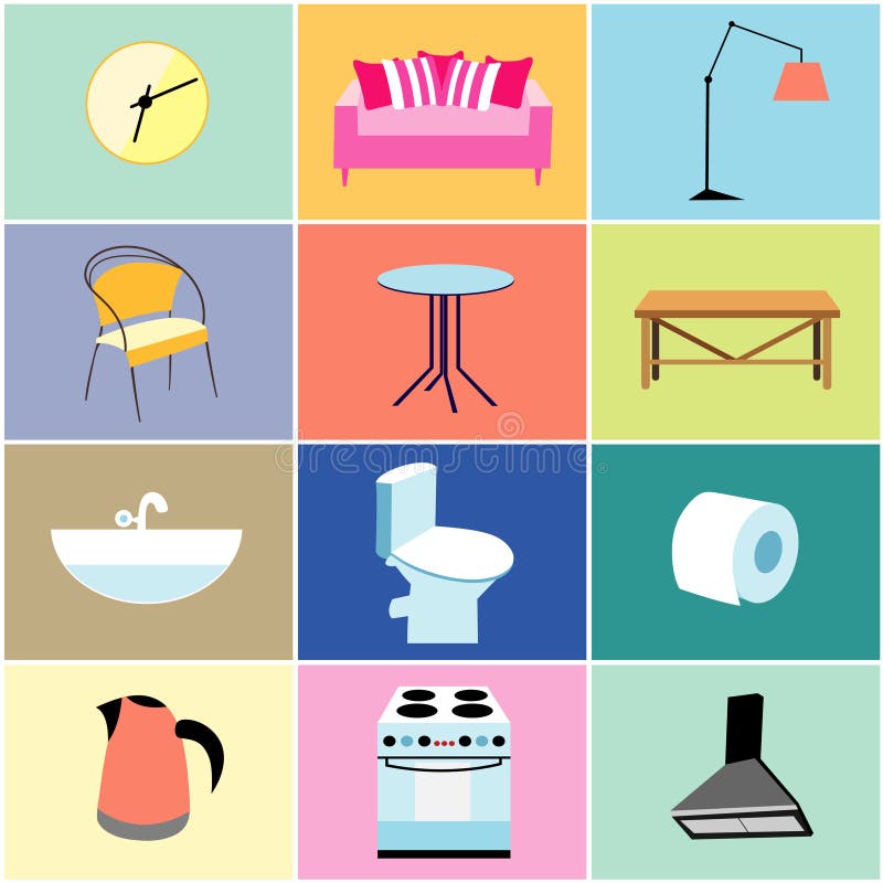 Misc Furniture And Household Items Stock Vector Illustration Of