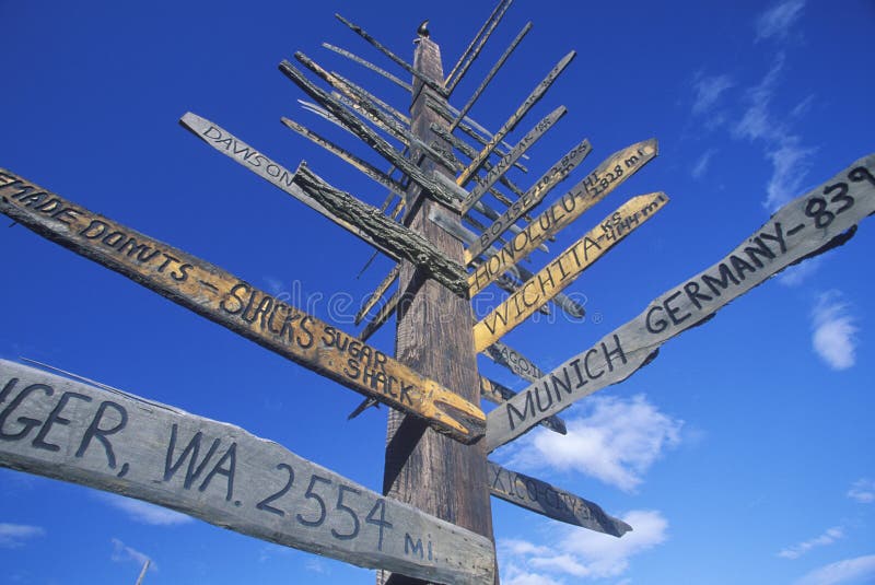 Miscellaneous Distance Signs Stock Photo - Image of town, center: 26284492