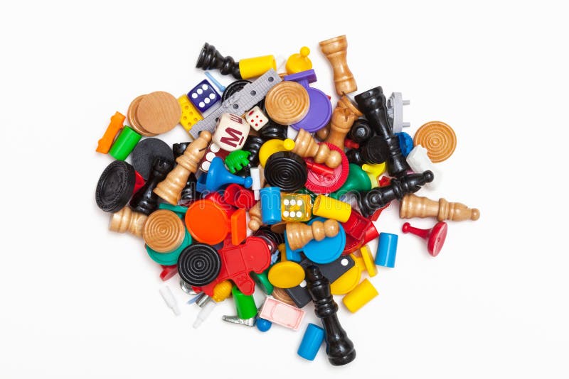 Miscellaneous game pieces stock photo. Image of cutout - 77015816