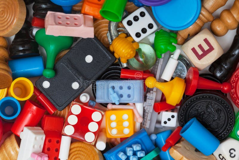 Miscellaneous game pieces stock photo. Image of colourful - 77015656