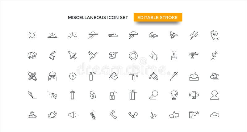 Miscellaneous Icon Set Vector Design Collection Featuring Assorted ...