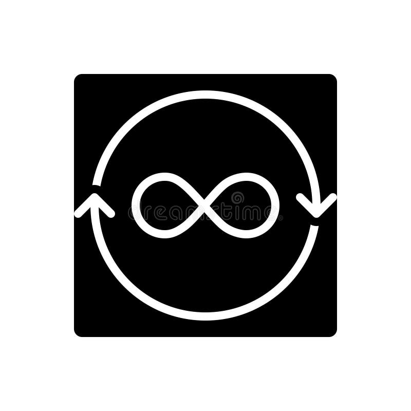 Black Solid Icon for Ever, always and at Any Time Stock Vector ...