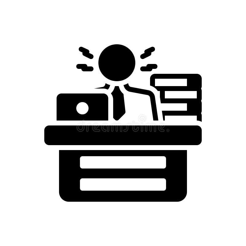 Black Solid Icon for Too, Excessively and Stressed Stock Vector ...