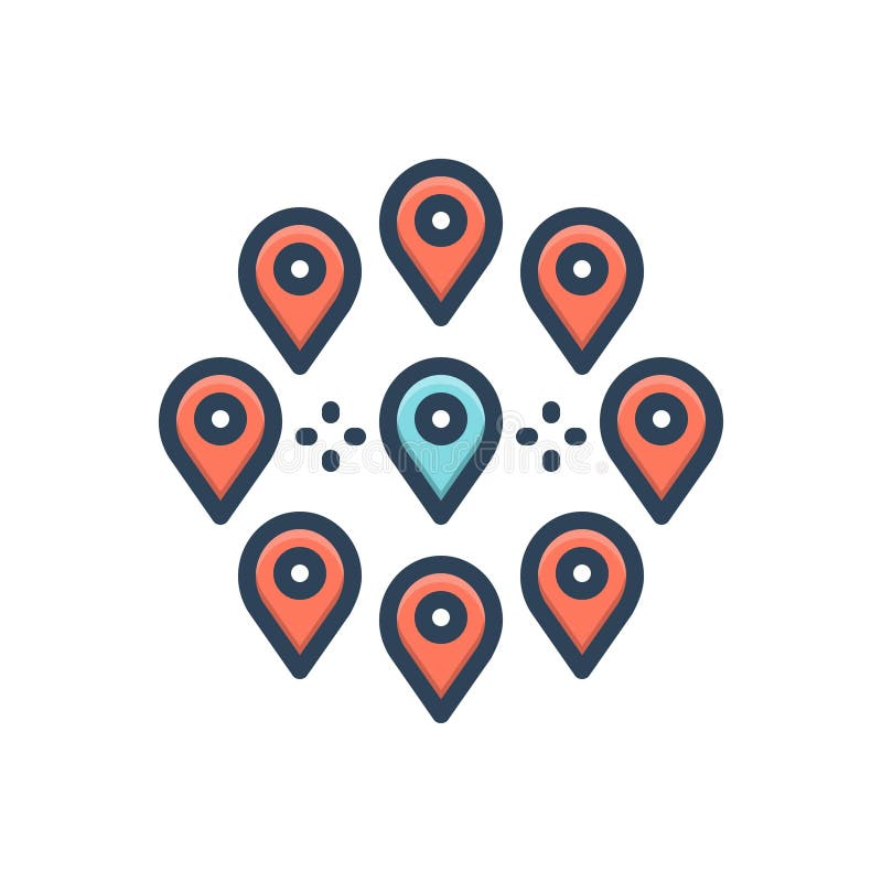 Color Illustration Icon for Dist, District and Region Stock Vector ...