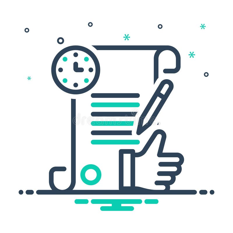 Mix Icon for Dealtime, Offer and Contract Stock Illustration ...