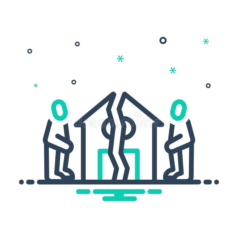 Mix Icon for Divide, Break and House Stock Vector - Illustration of ...
