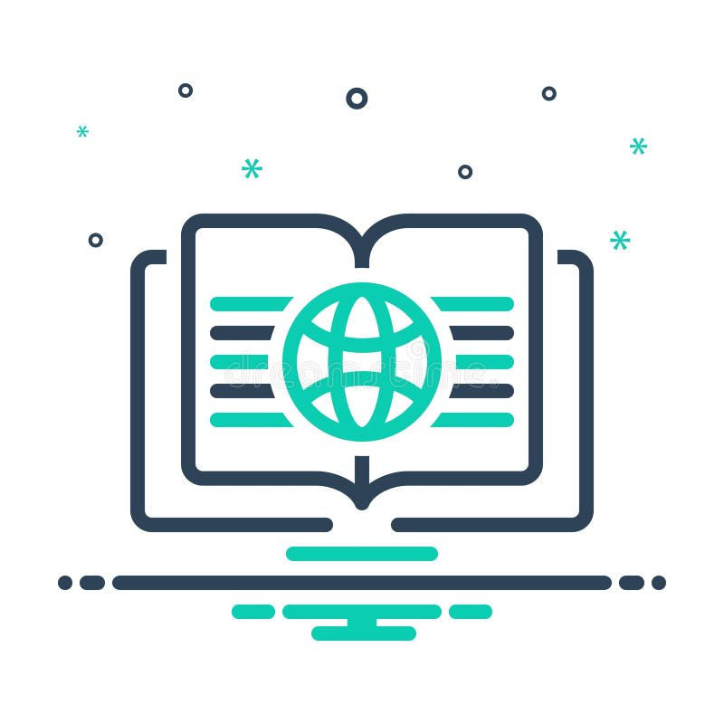 Mix Icon for Encyclopedia, Reference Book and Global Stock Vector ...