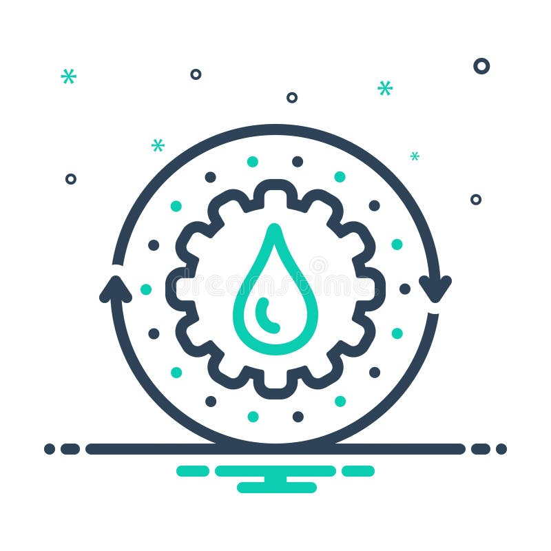 Mix Icon for Usage, Conservation and Draining Stock Vector ...