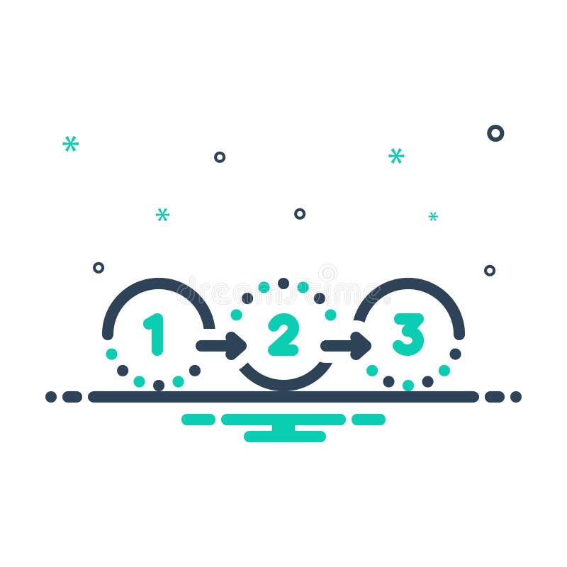 Mix Icon for Process, Procedure and Number Stock Vector - Illustration ...