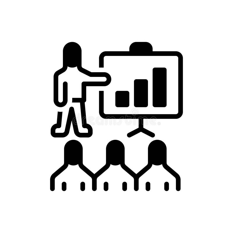 Black Solid Icon for Presentation, Represent and Audience Stock Vector ...