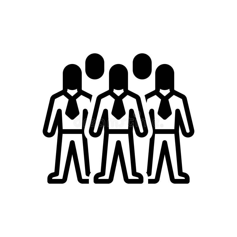 Black Solid Icon for Staffing, Person and Together Stock Vector ...