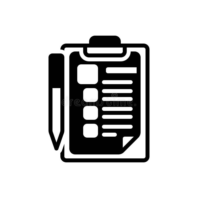 Black Solid Icon for Register, Official List and Paper Stock Vector ...