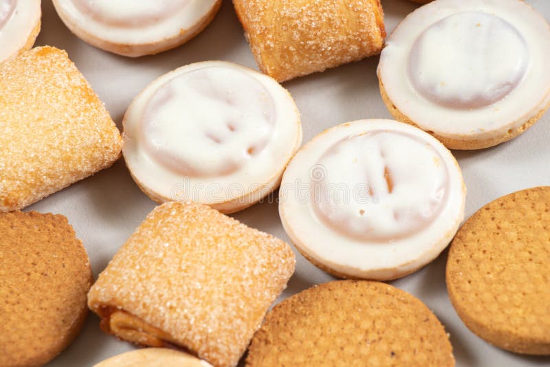 Miscellaneous Shortbread Cookies As Background Close Up Stock Image ...