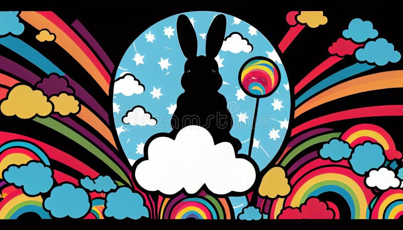 Mischievous Bunny in Candy Wonderland, Made with Generative AI Stock ...