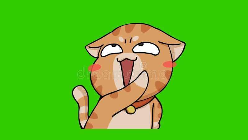 Mischievous Cat Animation - Green Screen Stock Footage - Video of ...