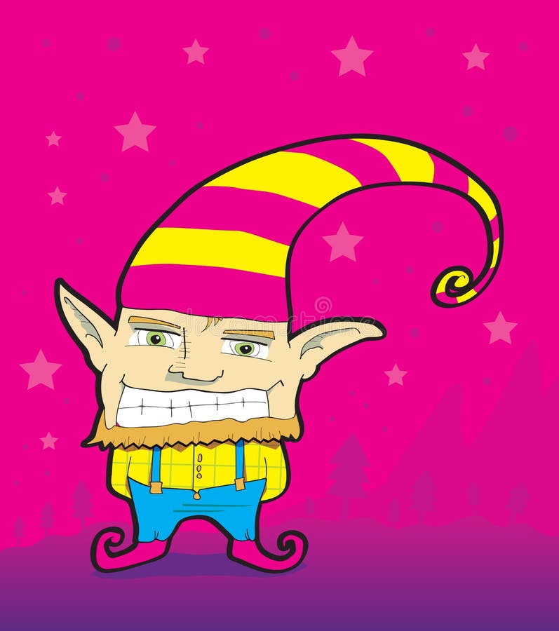 Mischievous christmas elf stock vector. Illustration of vector - 7400248